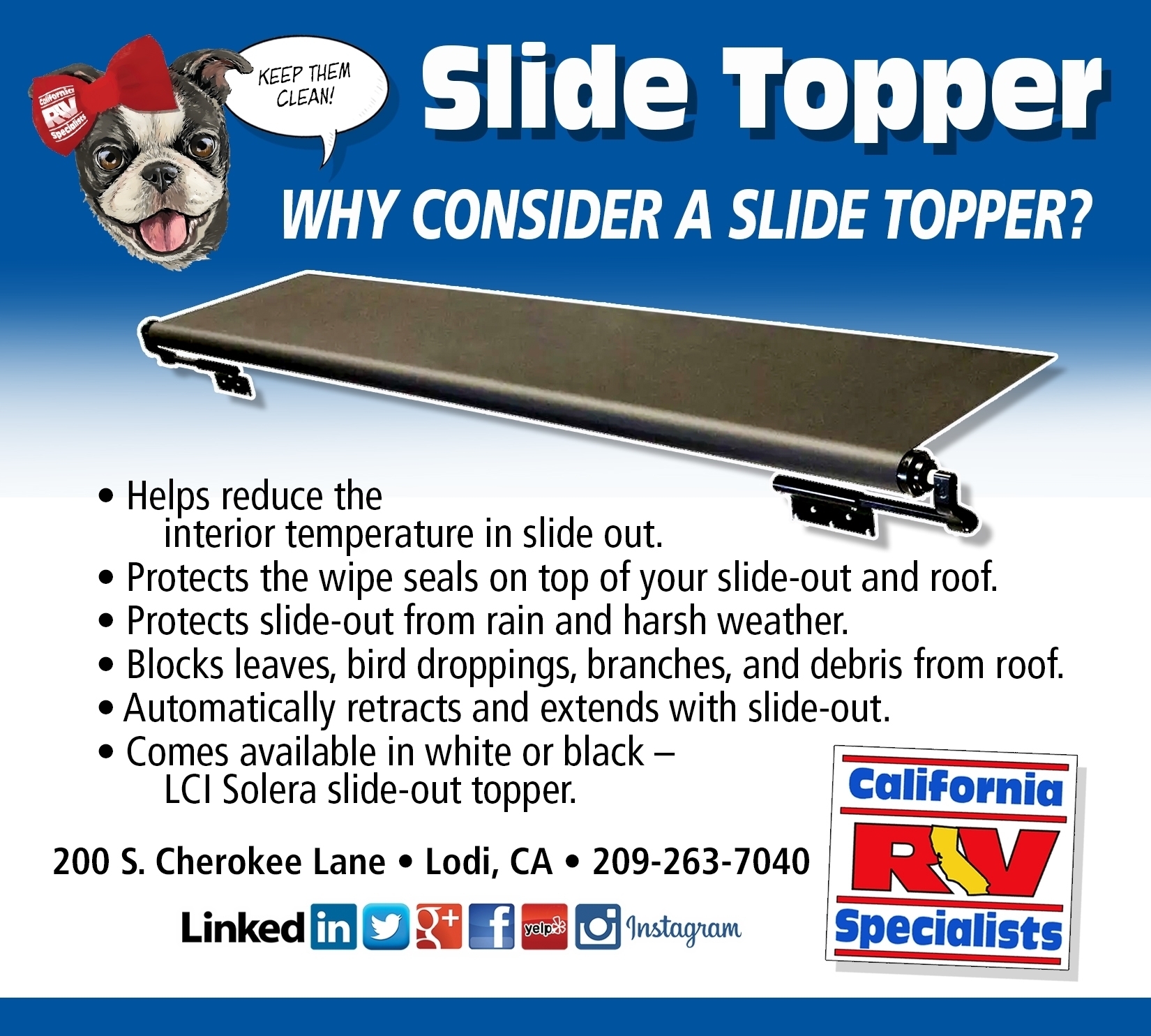 RV Awnings & Slide Toppers Installers - California RV Specialists