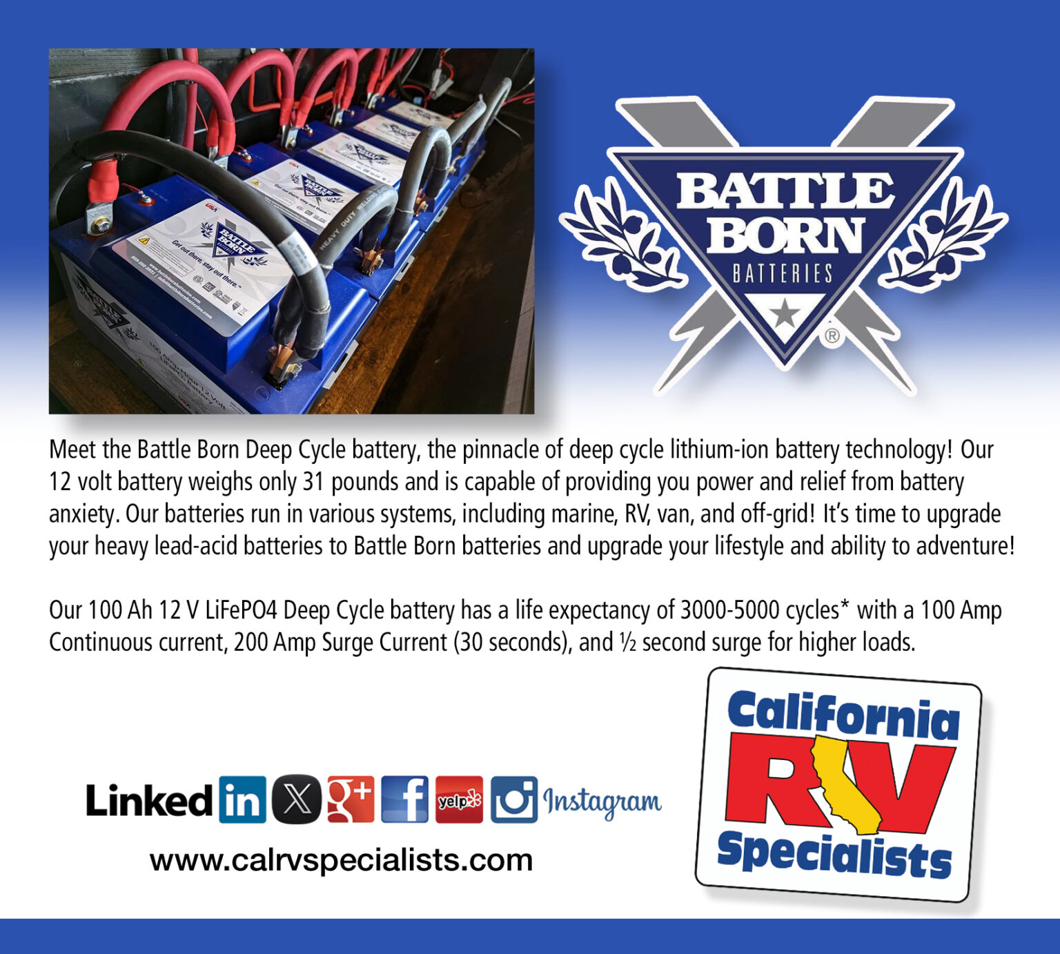 Battle Born Lithium RV Batteries | California RV Specialists
