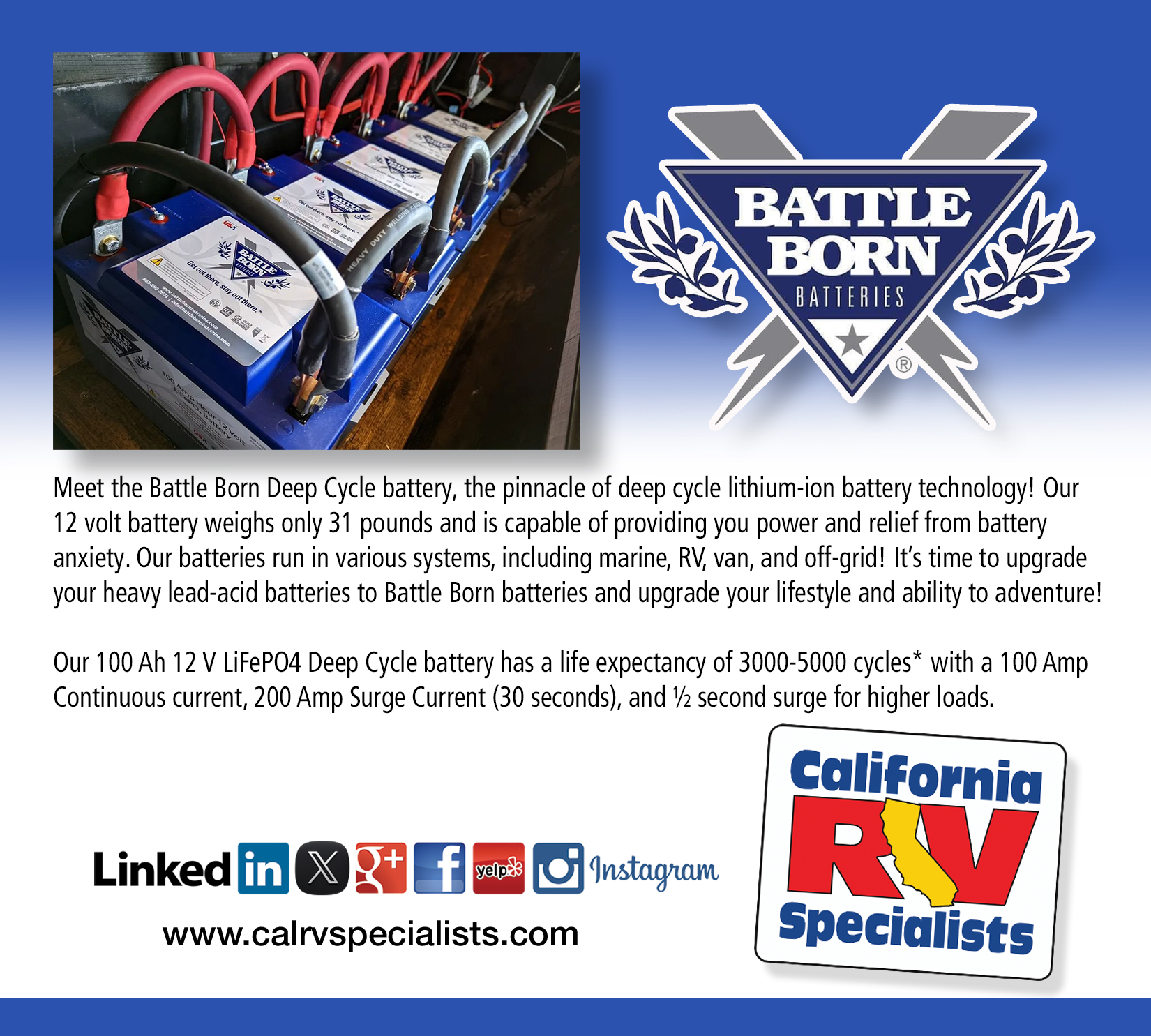 Battle Born Lithium RV Batteries | California RV Specialists