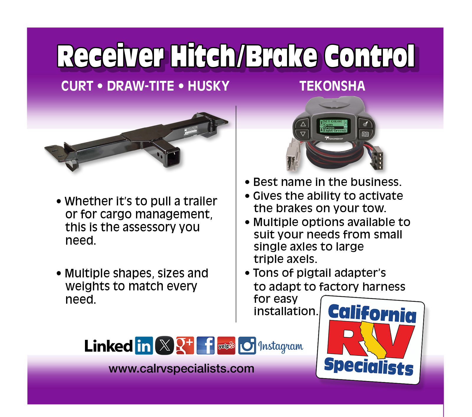 Trailer Hitch Installation | California RV Specialists