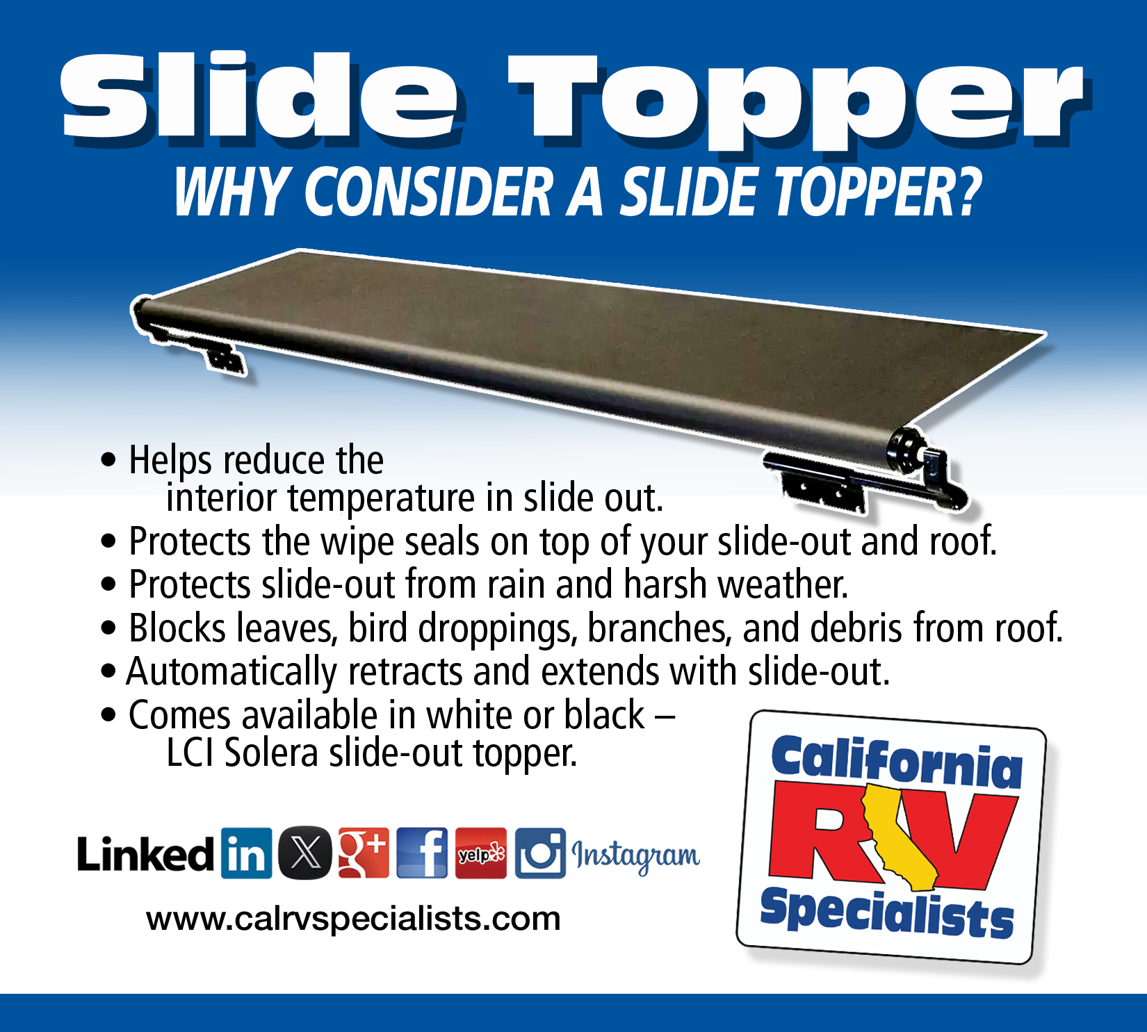 RV Awning & Slide-Out Topper Repair | Lodi CA